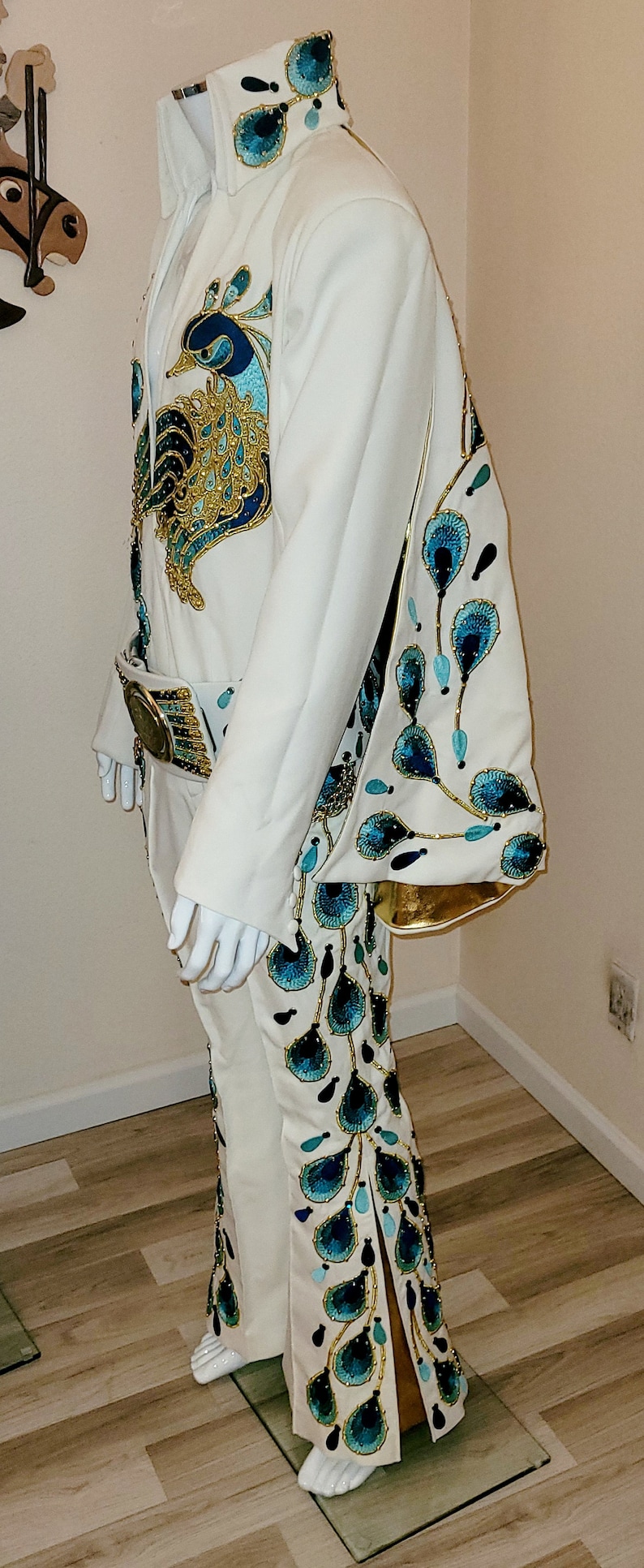 Elvis Presley Reproduction PEACOCK Jumpsuit, Belt and Cape as Worn on ...