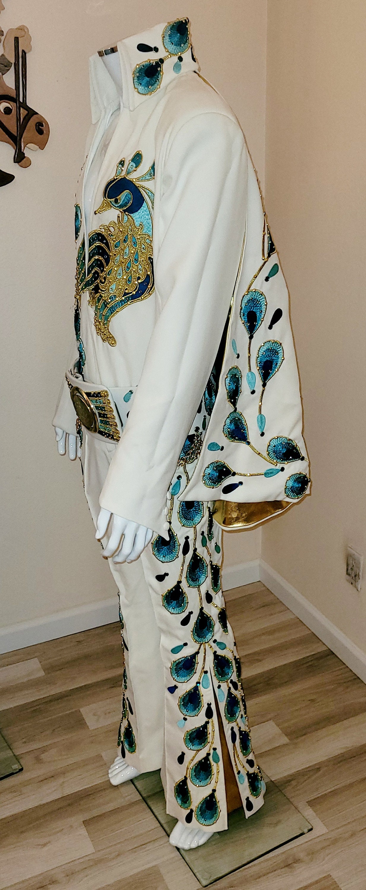 Elvis Presley Reproduction Peacock Jumpsuit Belt And Cape As Worn On Stage Etsy