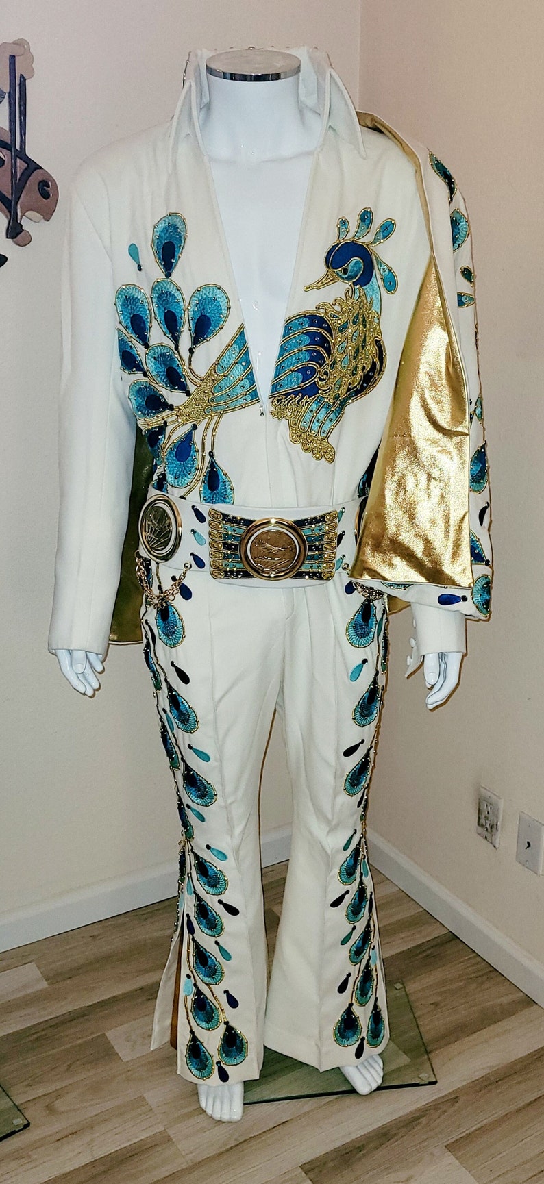 Elvis Presley Reproduction PEACOCK Jumpsuit, Belt and Cape as Worn on ...