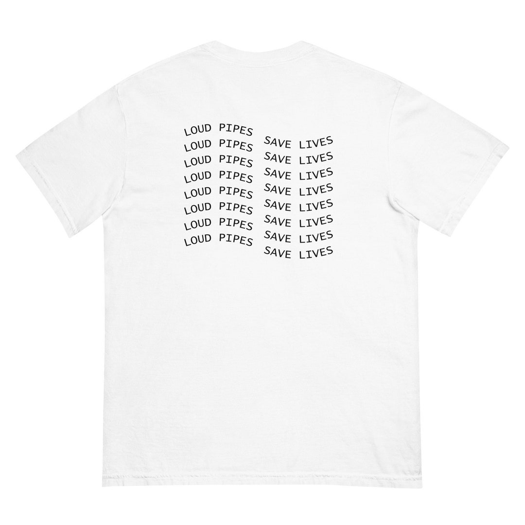Loud Pipes Save Lives Wavy Motorcycle Comfort Colors T-shirt | Two ...