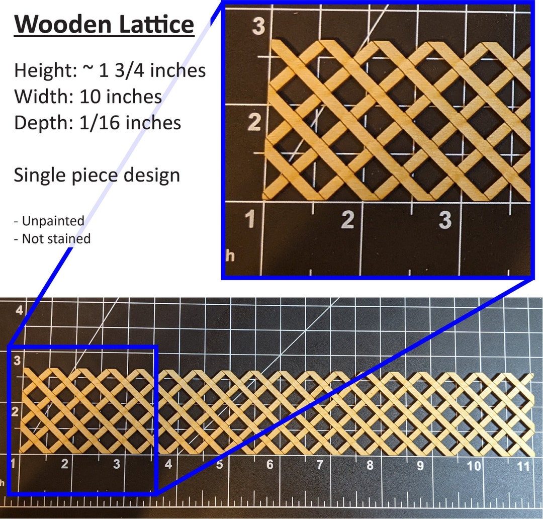 Wooden Lattice Single Panel Garden Trellis Dollhouse Miniature 1:12 ...