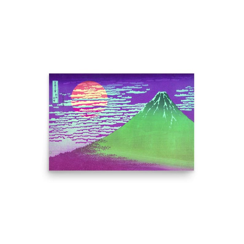 Ukiyo-e Style Wall Art | Vaporwave Japanese Poster | Fine Wind, Clear ...