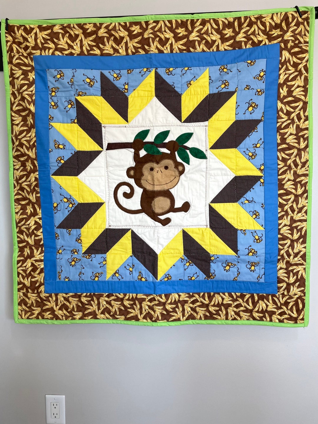 Appliqué Monkey Baby Quilt - Etsy