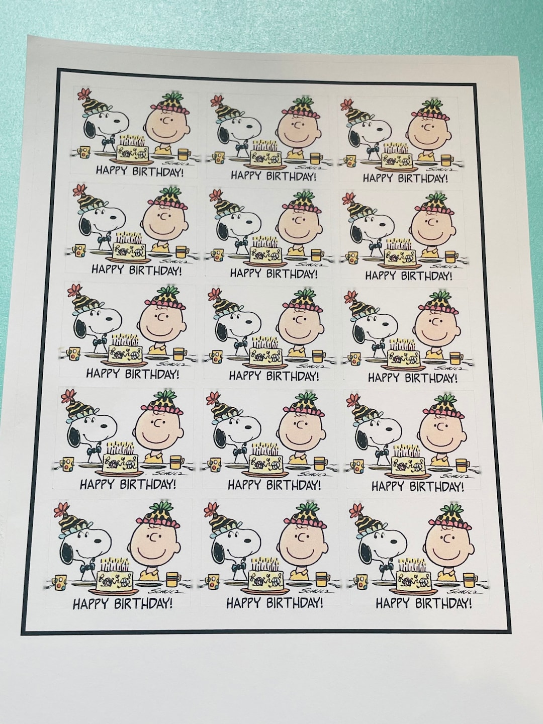 Snoopy Birthday Sticker Sheet - Etsy