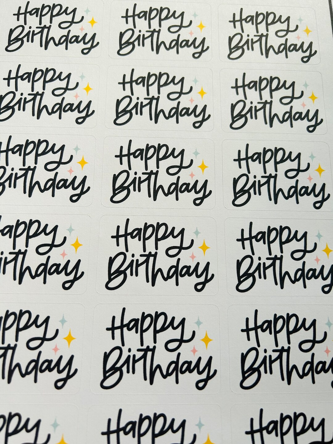 Happy Birthday Sticker Sheet 18 Stickers - Etsy
