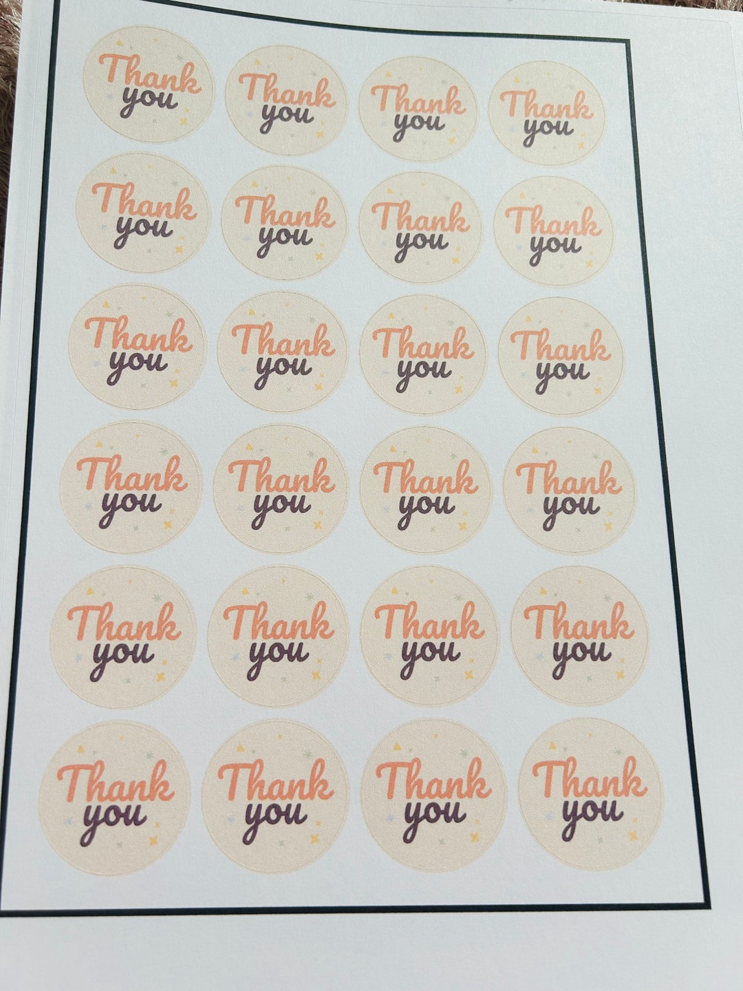 Thank You Sticker Sheet 24 Stickers - Etsy