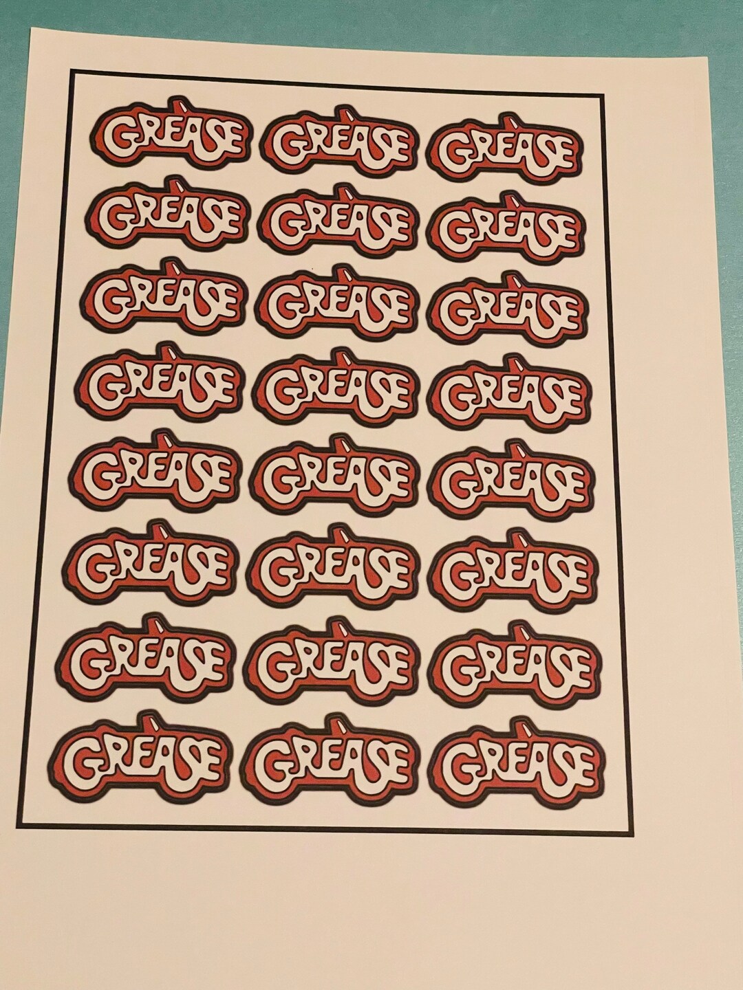 Grease Sticker Sheet *20 Stickers - Etsy