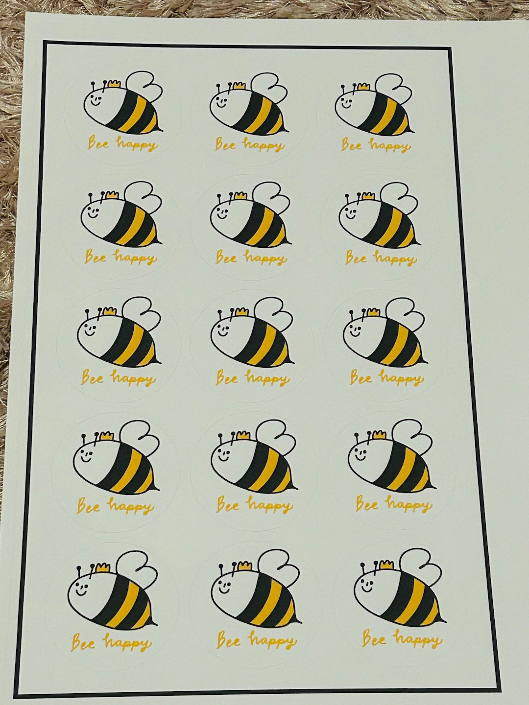 Bee Happy Sticker Sheet 15 Stickers - Etsy