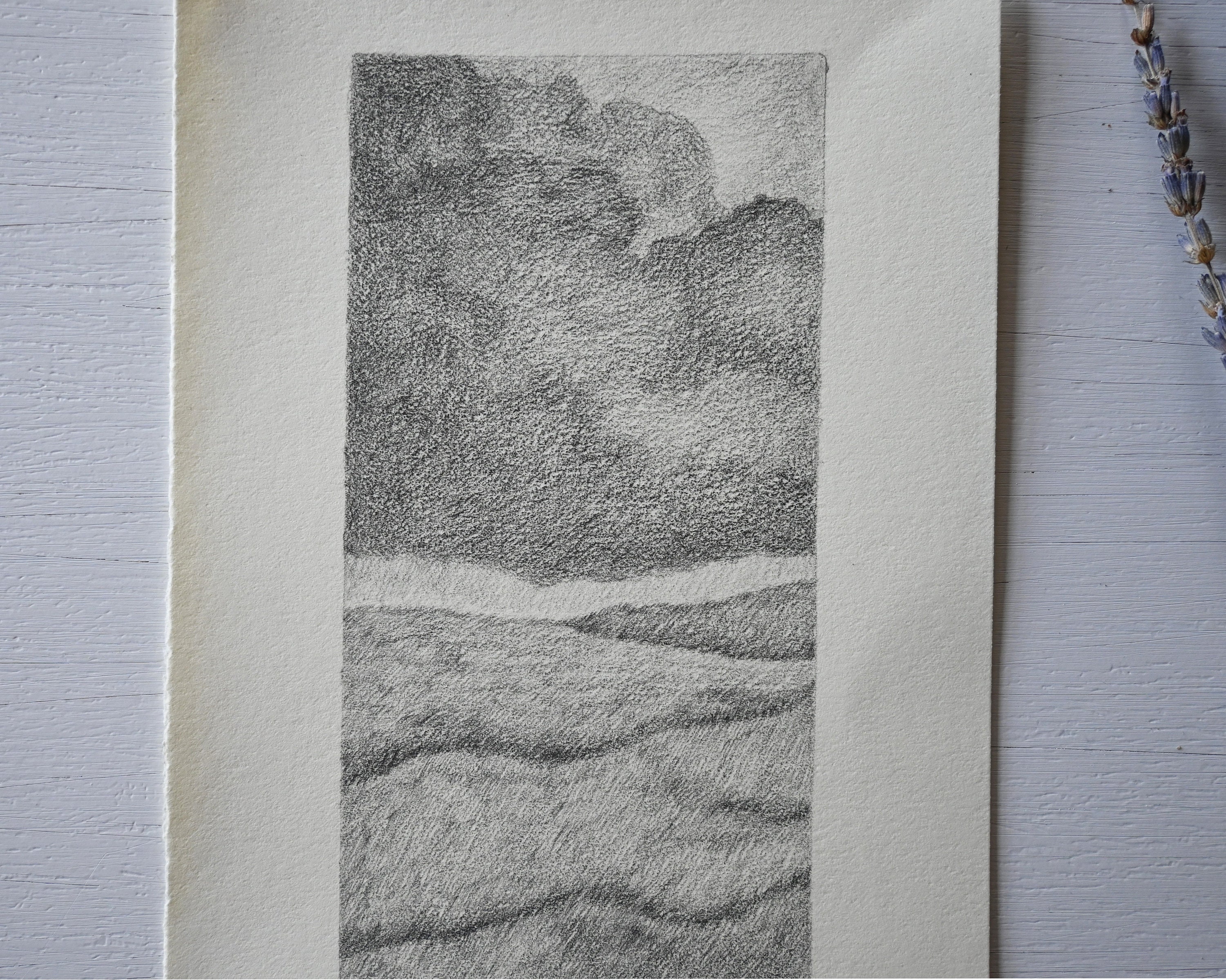 Original Graphite Landscape Drawing | Indiana Meadow, 5x7 Pencil Art - Etsy