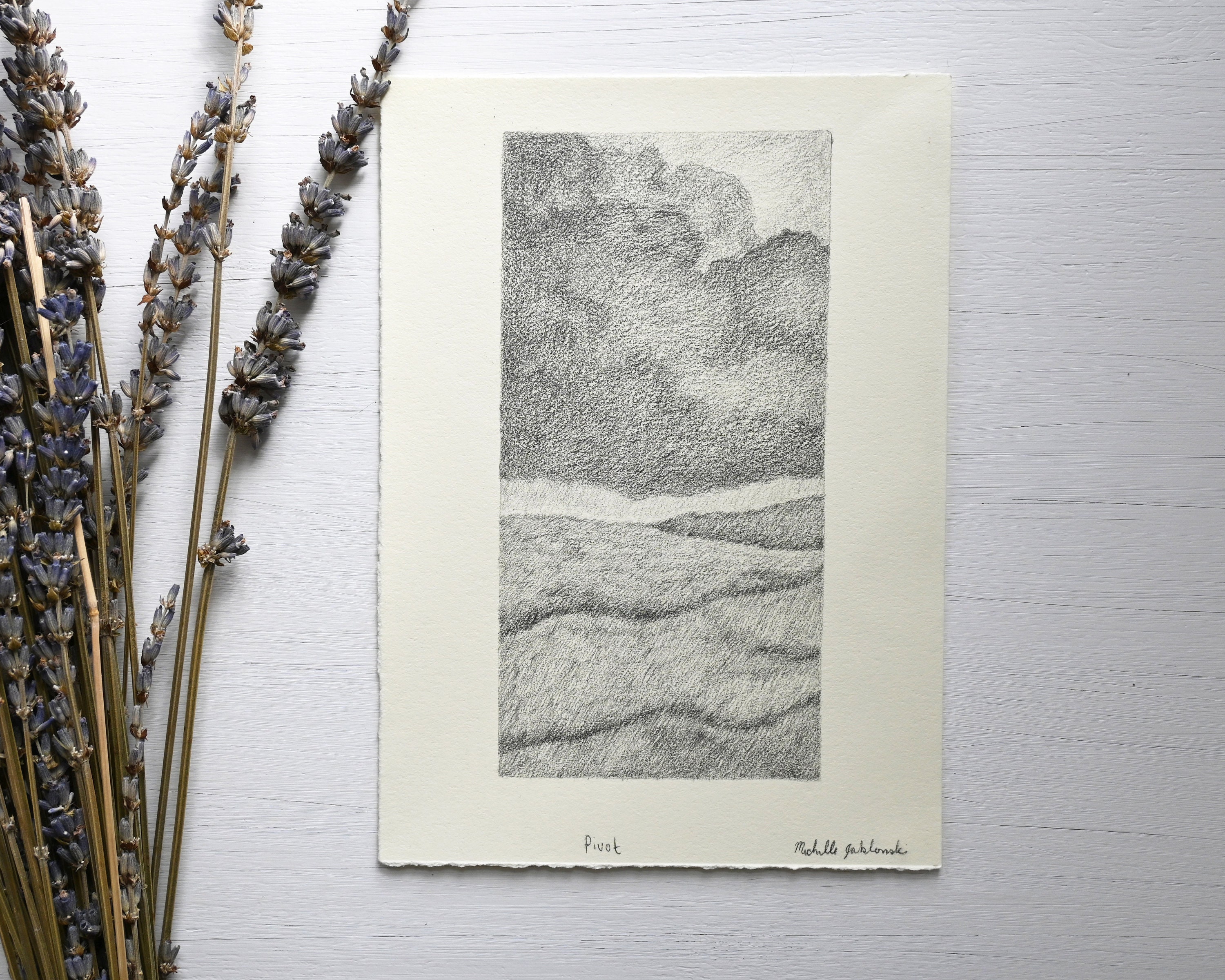 Original Landscape Drawing "pivot" | Graphite Drawing | Pencil on Paper ...