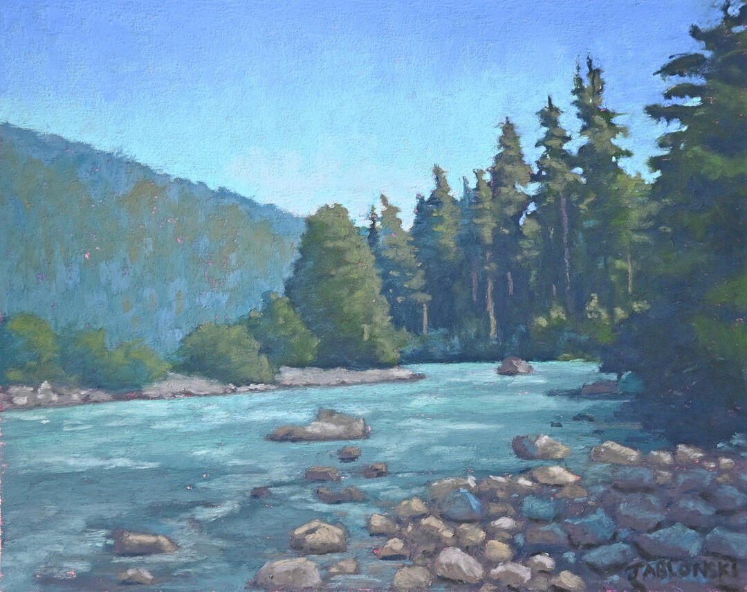 Original Pastel Painting | "cascade River" | Soft Pastel Landscape ...