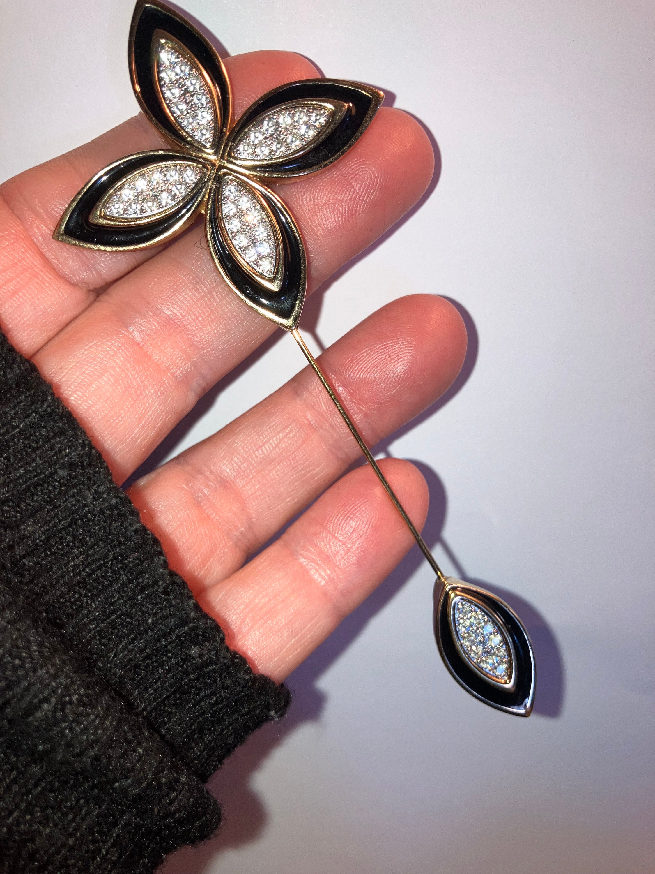 Genuine 1990s Vintage Monet Stick Pin With Clutch Gold Tone - Etsy