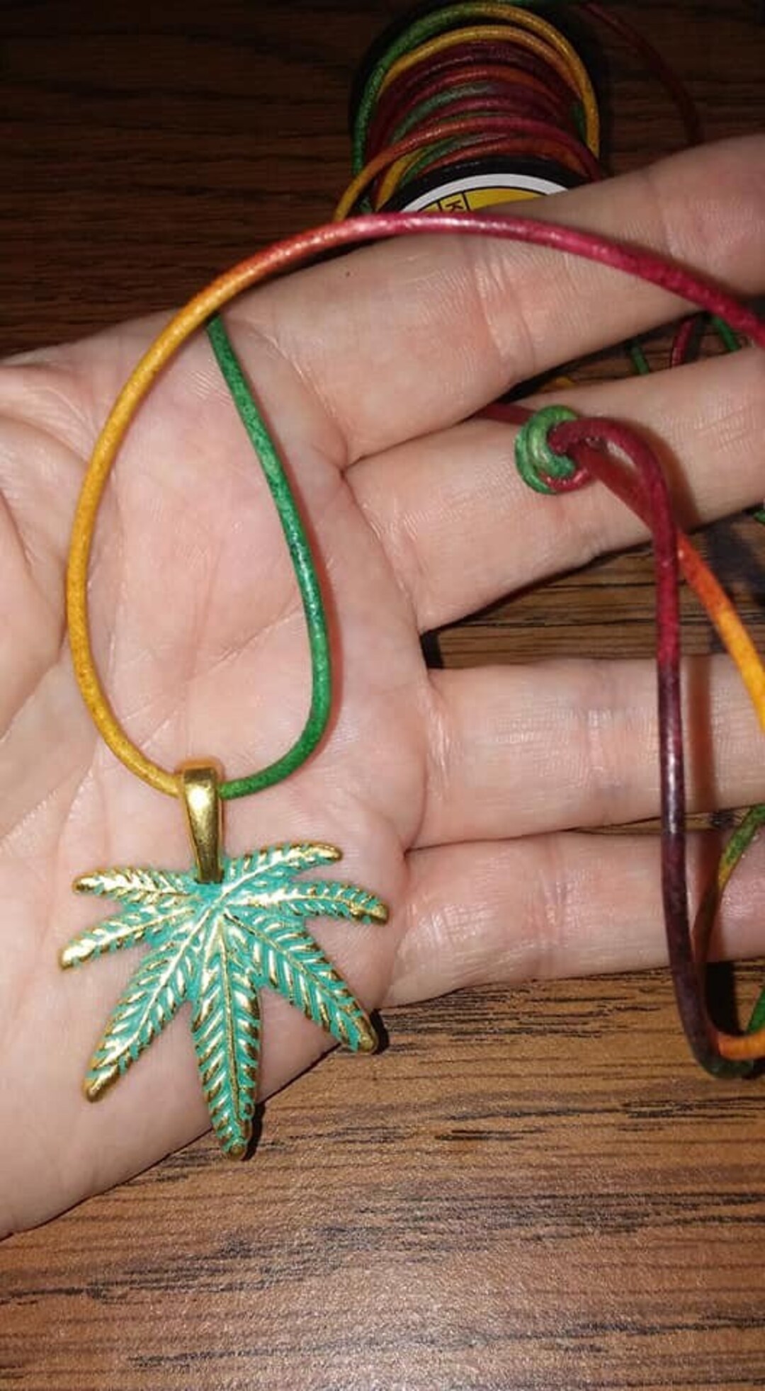 Your Choice of 2 Hippy RASTA Leather Cord Necklace With (herb) Pendant ...