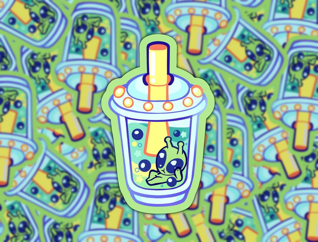 Alien Boba Vinyl Sticker - Etsy