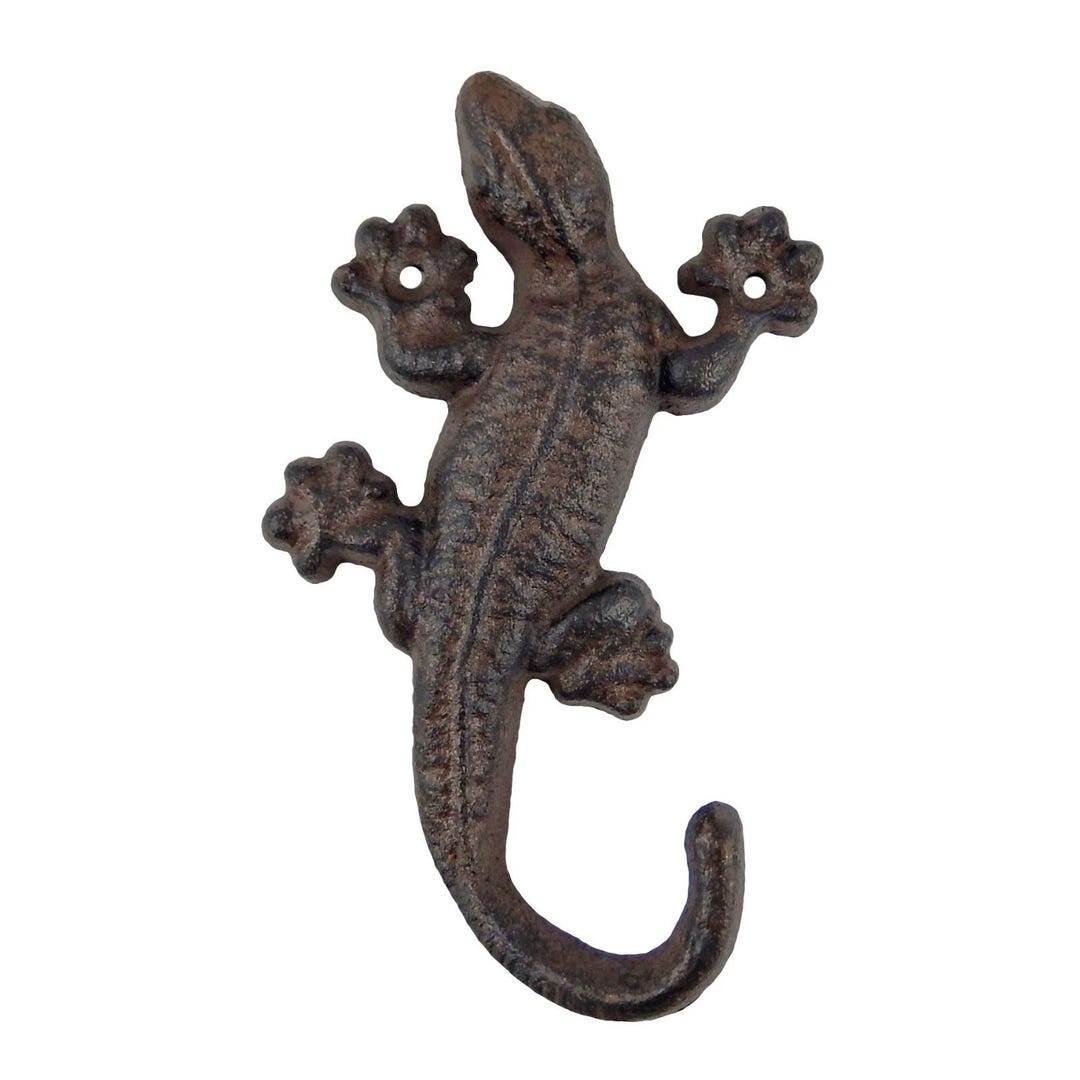 Cast Iron Lizard Wall Hook – Rustic Gecko Key, Coat, Towel, Purse ...