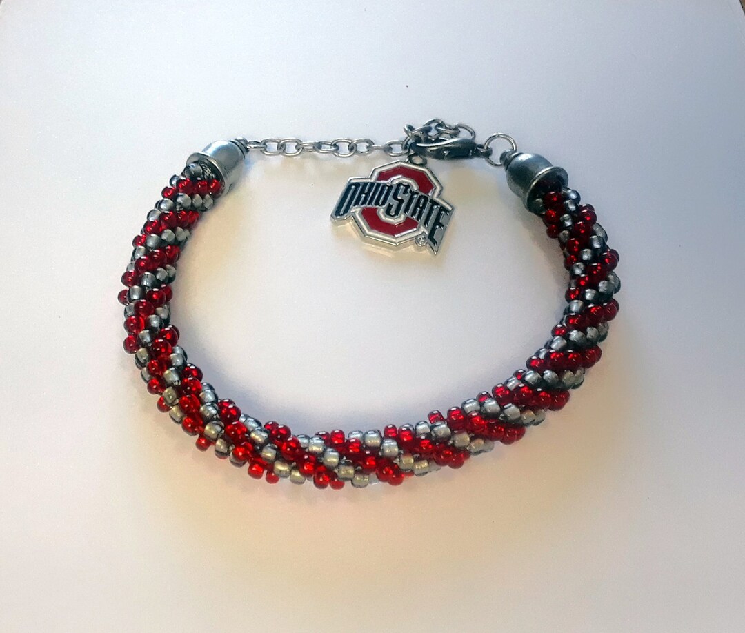 Ohio State Beaded Bracelet, Buckeye Jewelry, OSU Game Day Jewelry, Seed ...