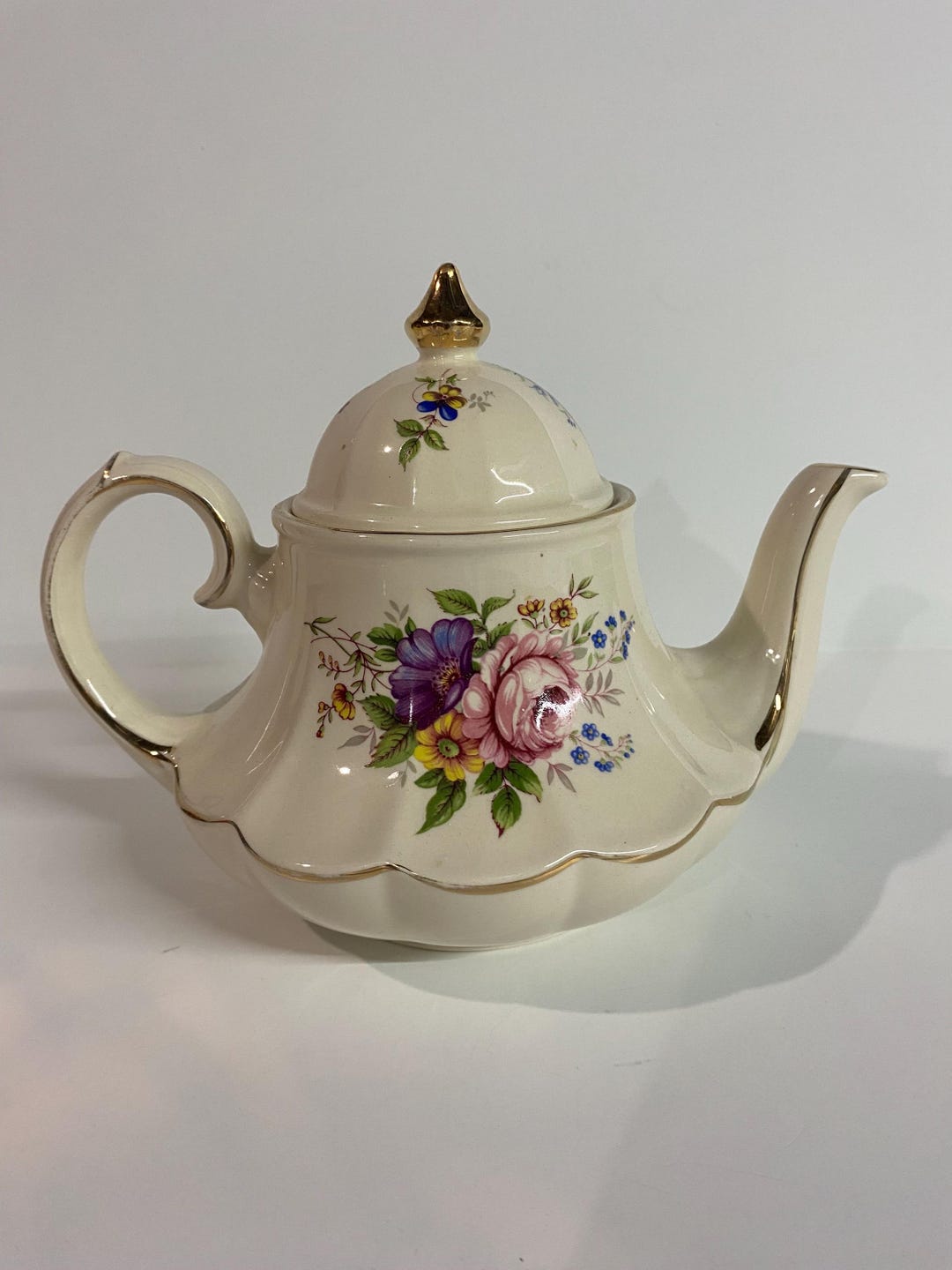 Vintage 1940’s Sadler Carousel Rose Bouquet Teapot - Floral - Etsy