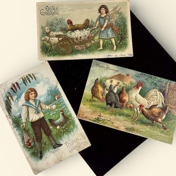 Rooster Easter Postcard - Etsy