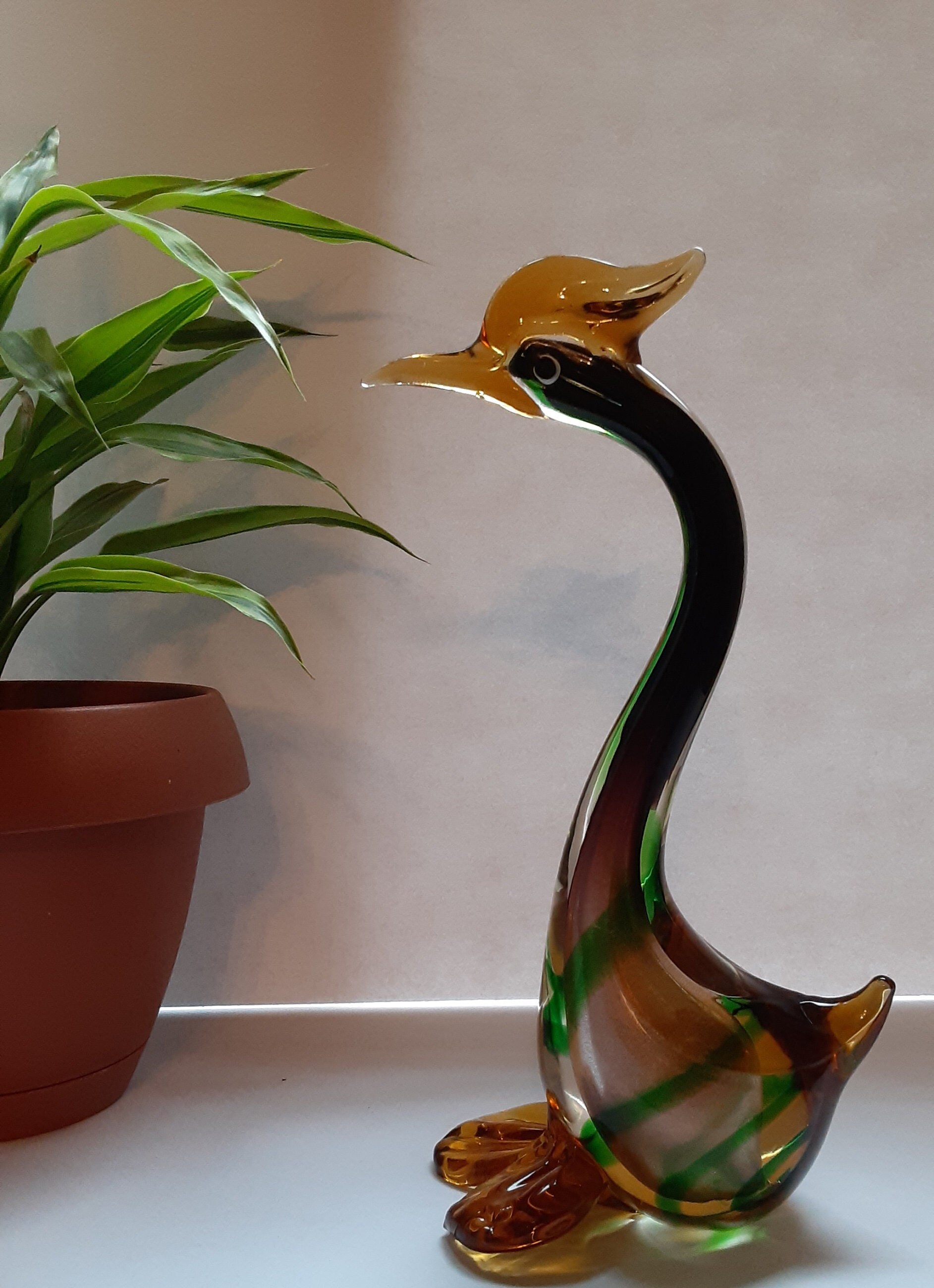 Glass Art Vintage Murano Venetian Stylized Glass Bird Art ...