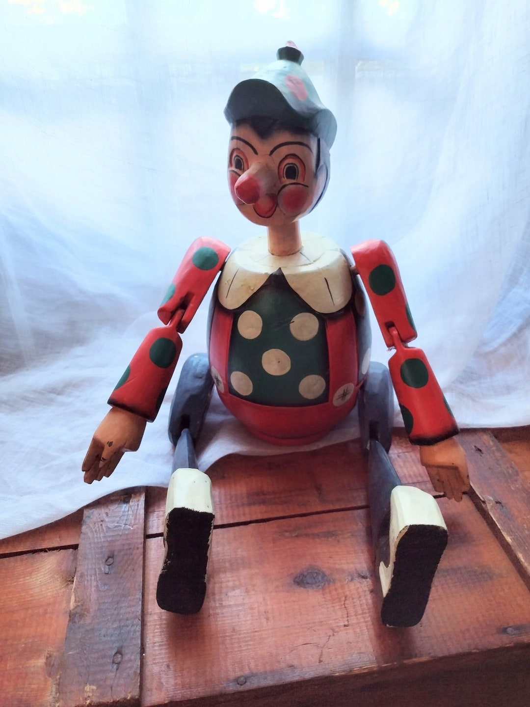 Wooden Pinnochio Jointed Puppet Coin Bank Toy Vintage - Etsy