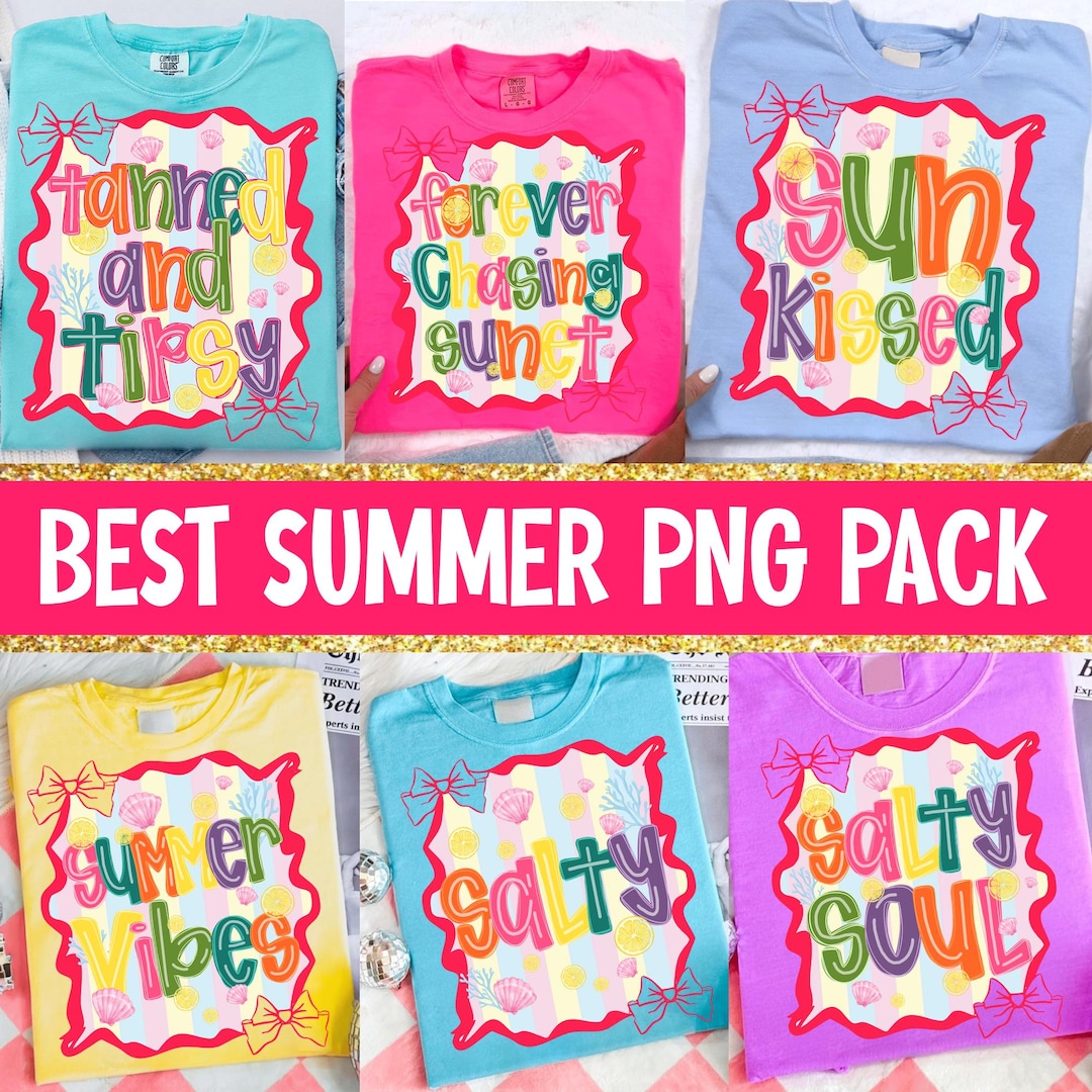 Sunshine PNG Beach Life Bundle, Preppy Girly Summer Png,trendy Neon ...