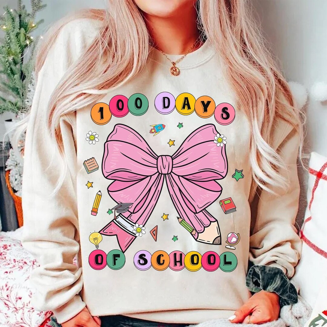 100 Days of School Coquette PNG, Teacher 100 Days Bracelet Png ...