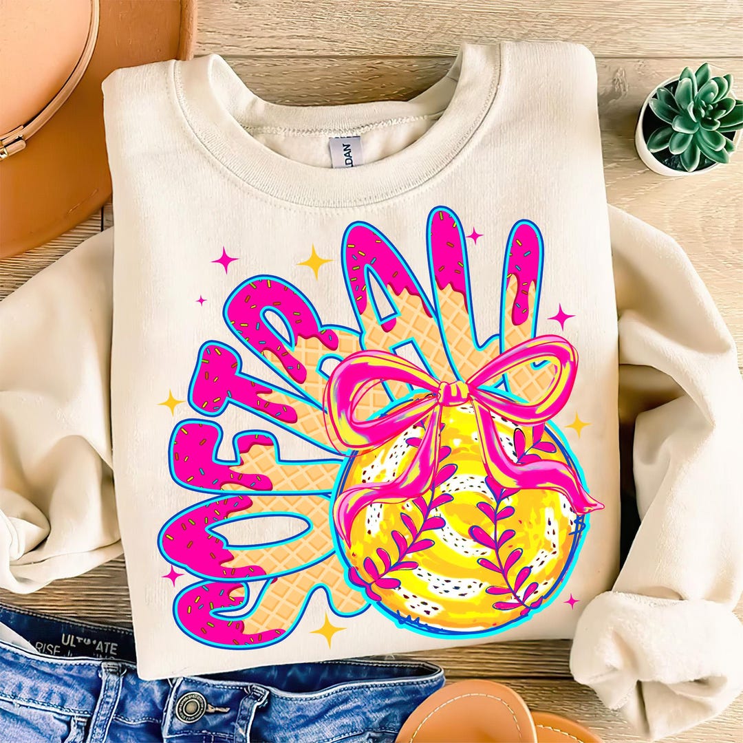 Softball Game Day Drip Png, Preppy Softball Ice Cream Drip Png, Mama ...