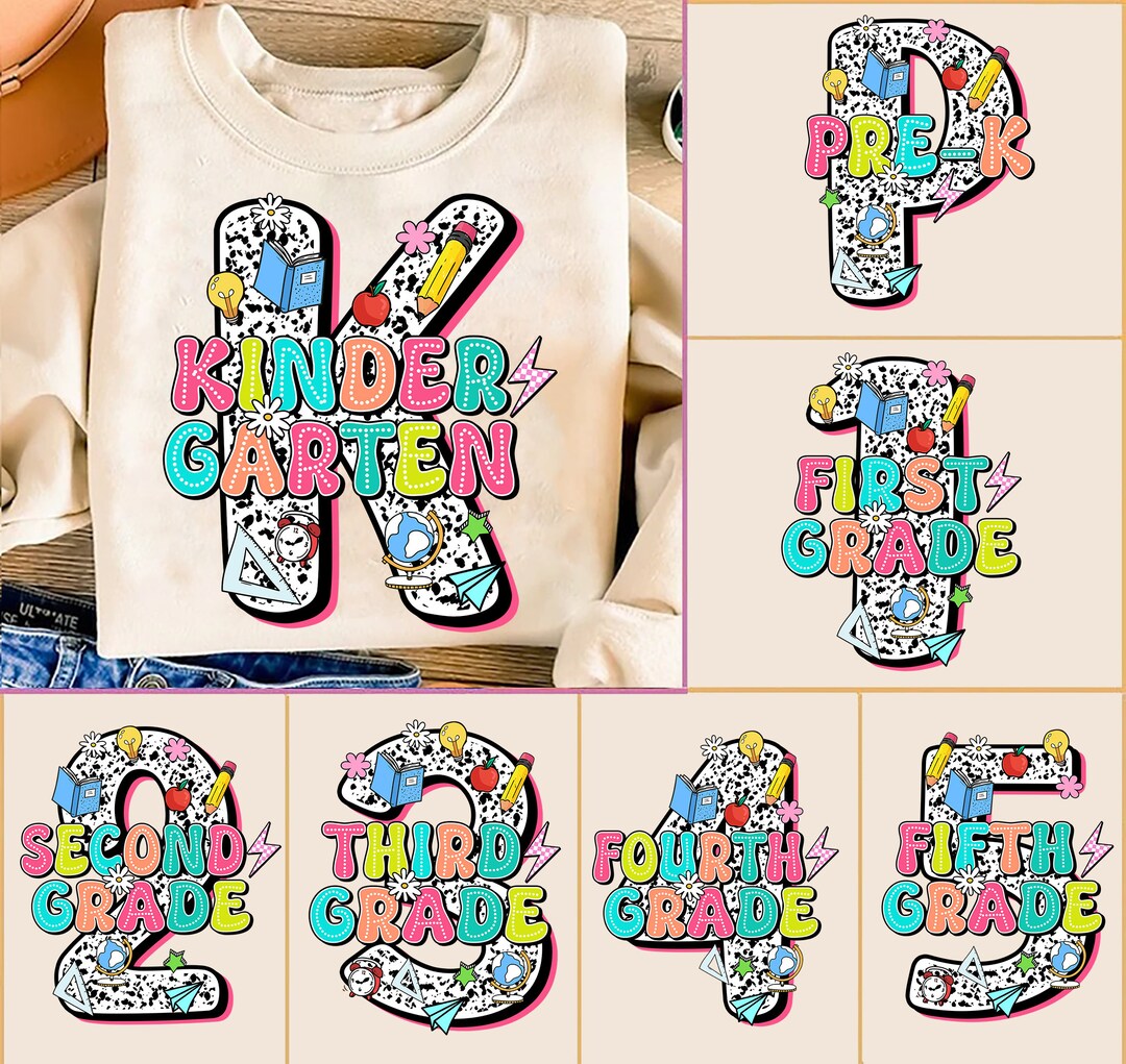 Retro Back to School Png Bundle, Pencil Rainbow Png, Retro Teacher Png ...