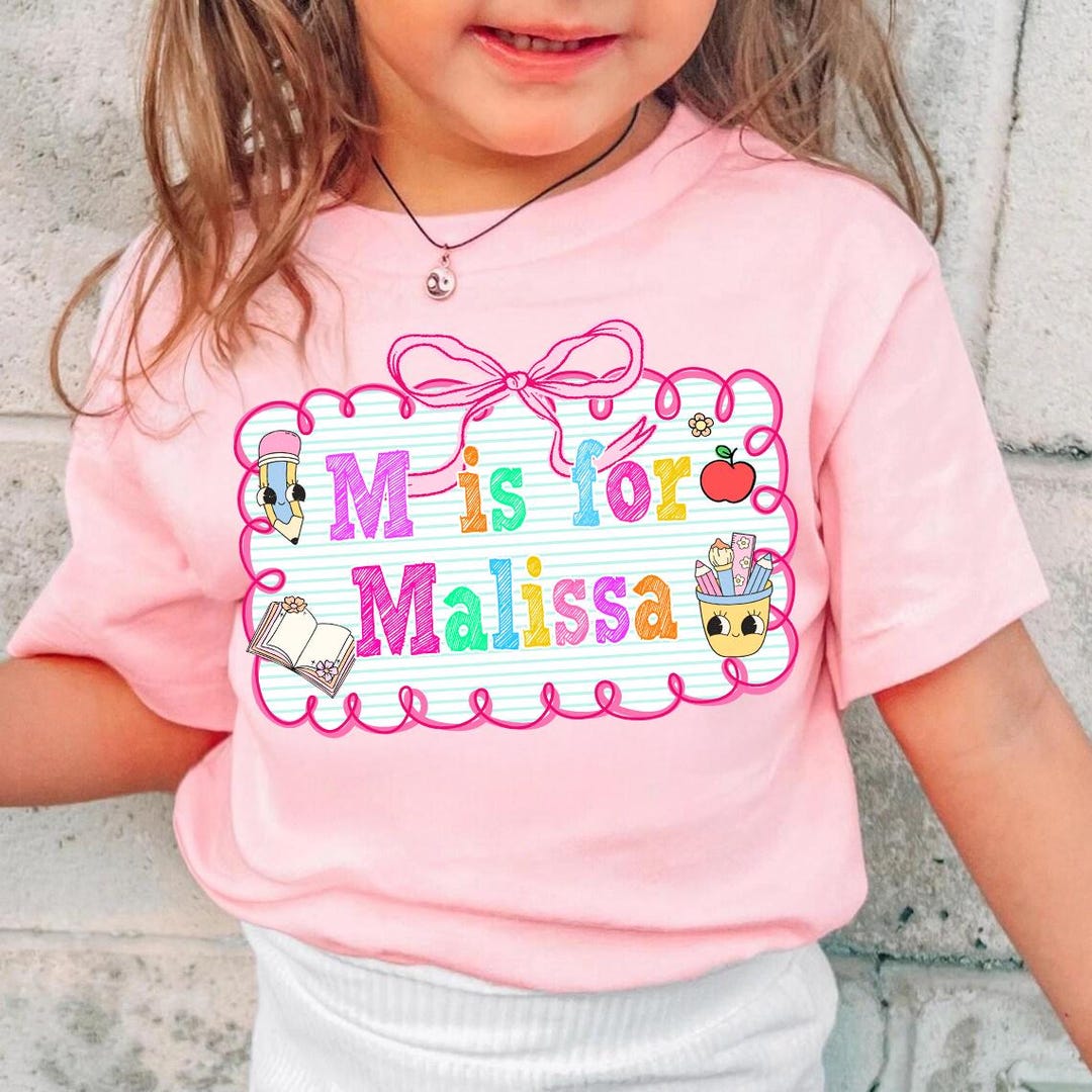 Preppy Custom Name School PNG, Kids Back to School PNG, First Day of ...