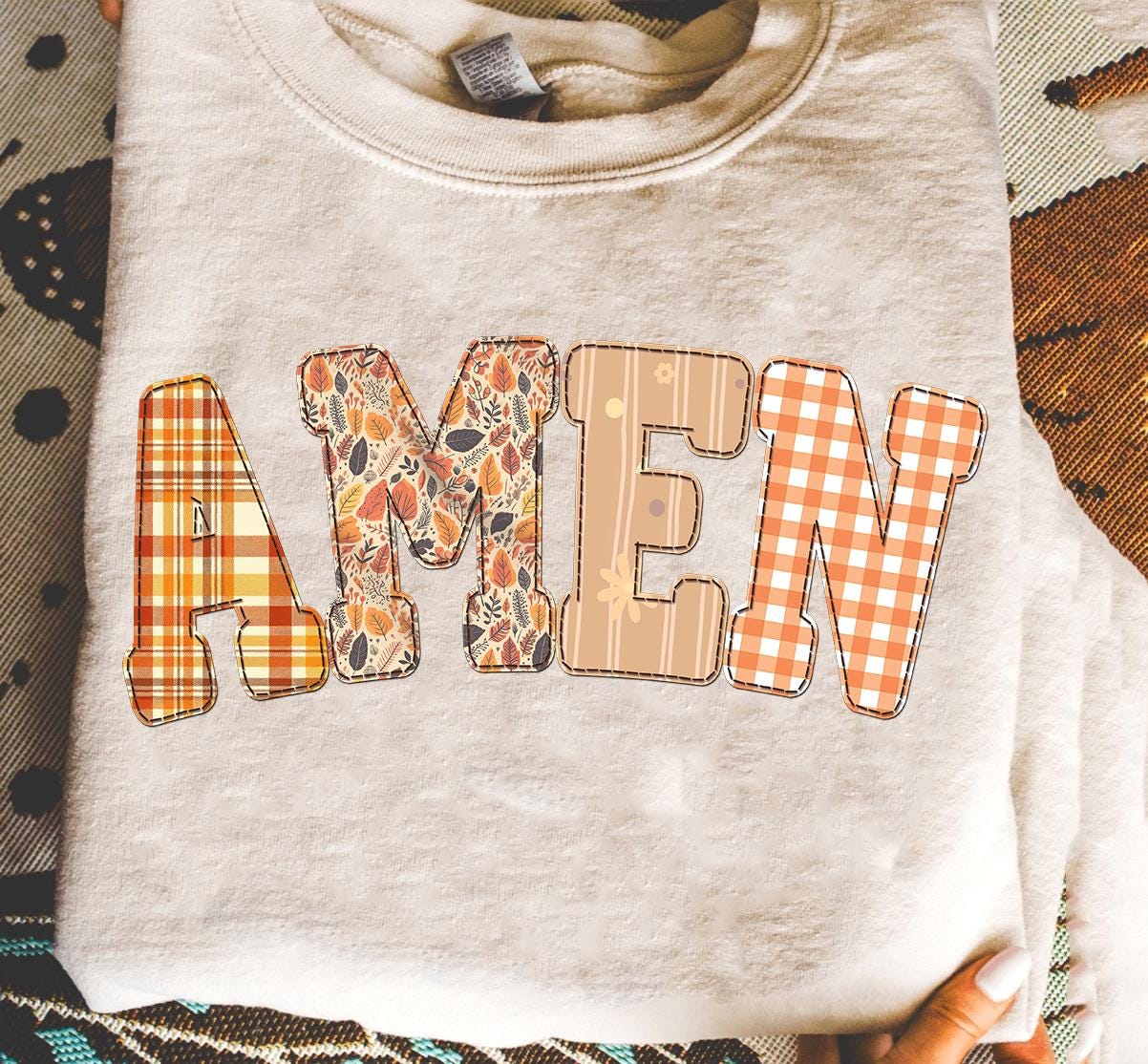 Amen Faux Embroidery Png, Amen Fall PNG, Fall Jesus Png, Fall Faith Png ...