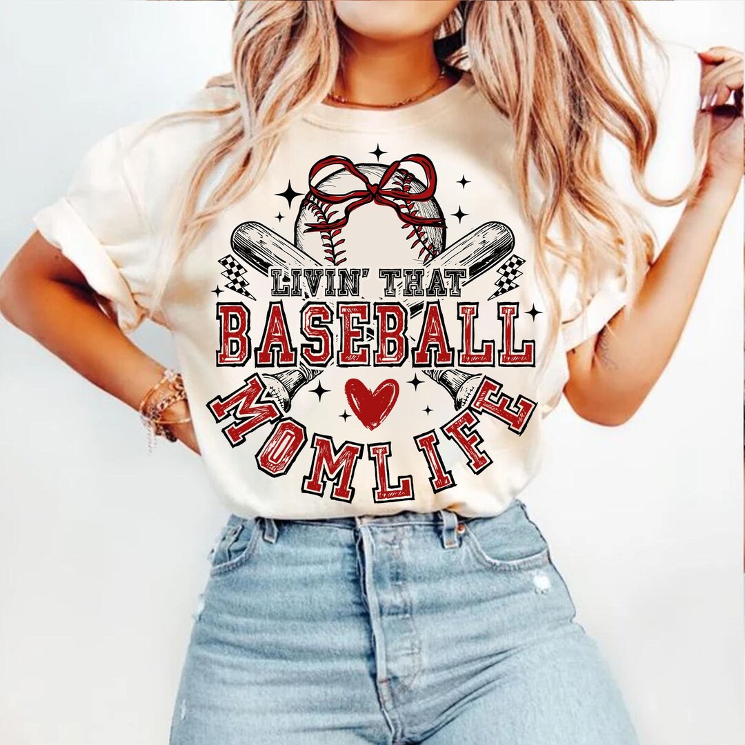 Baseball Livin' That Baseball Mom Life Png, Retro Checkered Baseball ...