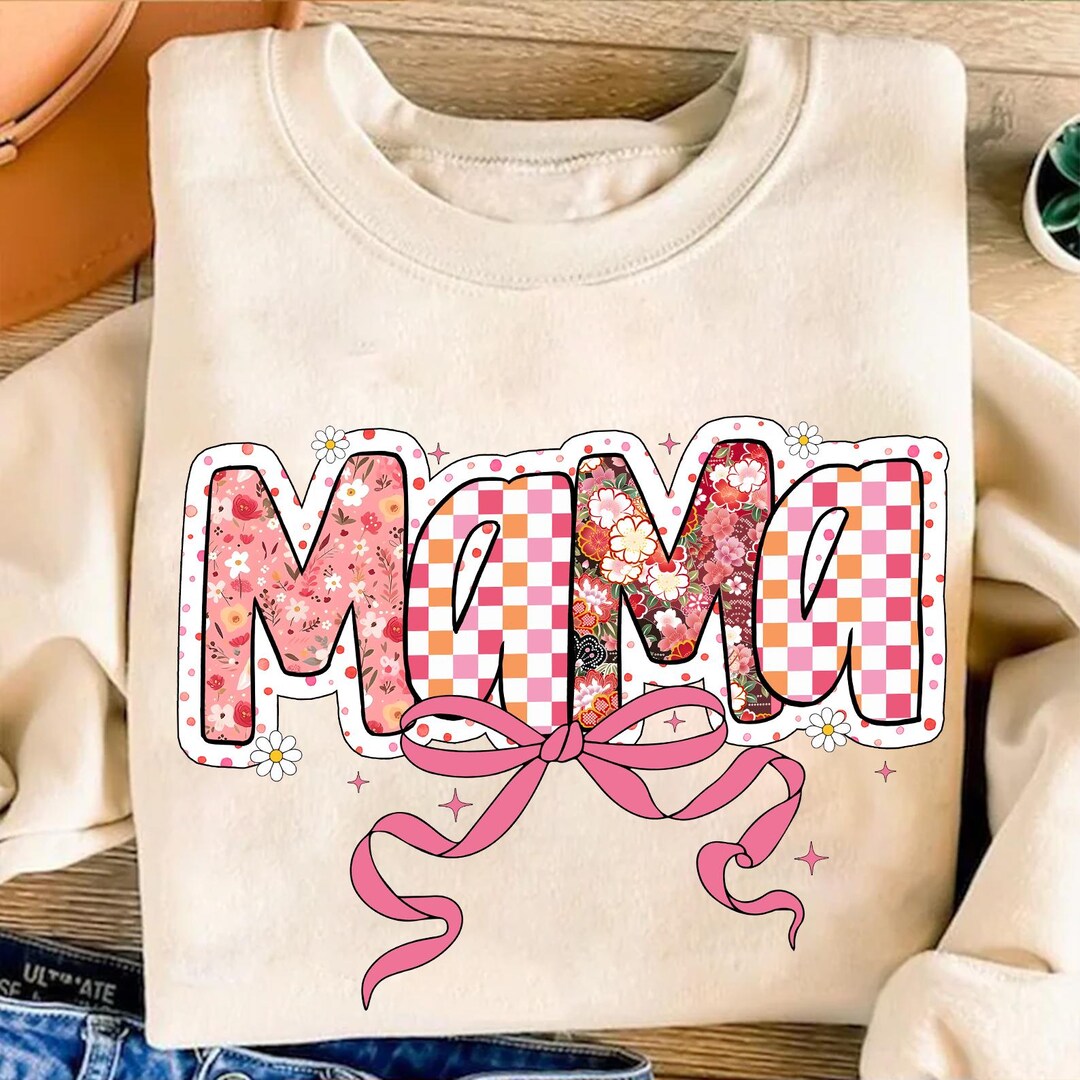 Preppy Mama Png, Cute Mama Png, Pink Floral Mama Png, Mothers Day Png ...