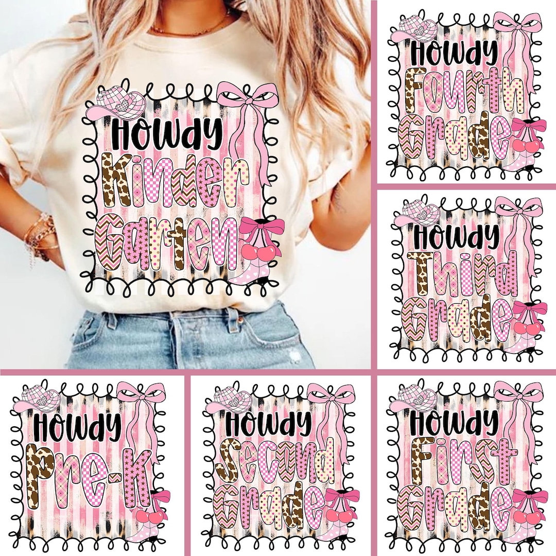 Howdy Western Back to School Bundle, Hello Grade Sublimation Design ...
