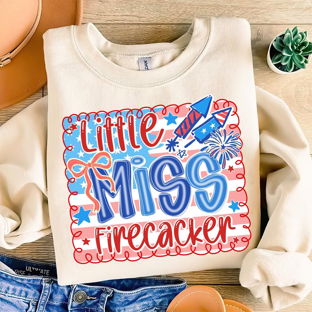 Little Miss Firecracker Png, 4th July Png Kids Toddler, Little Mister ...