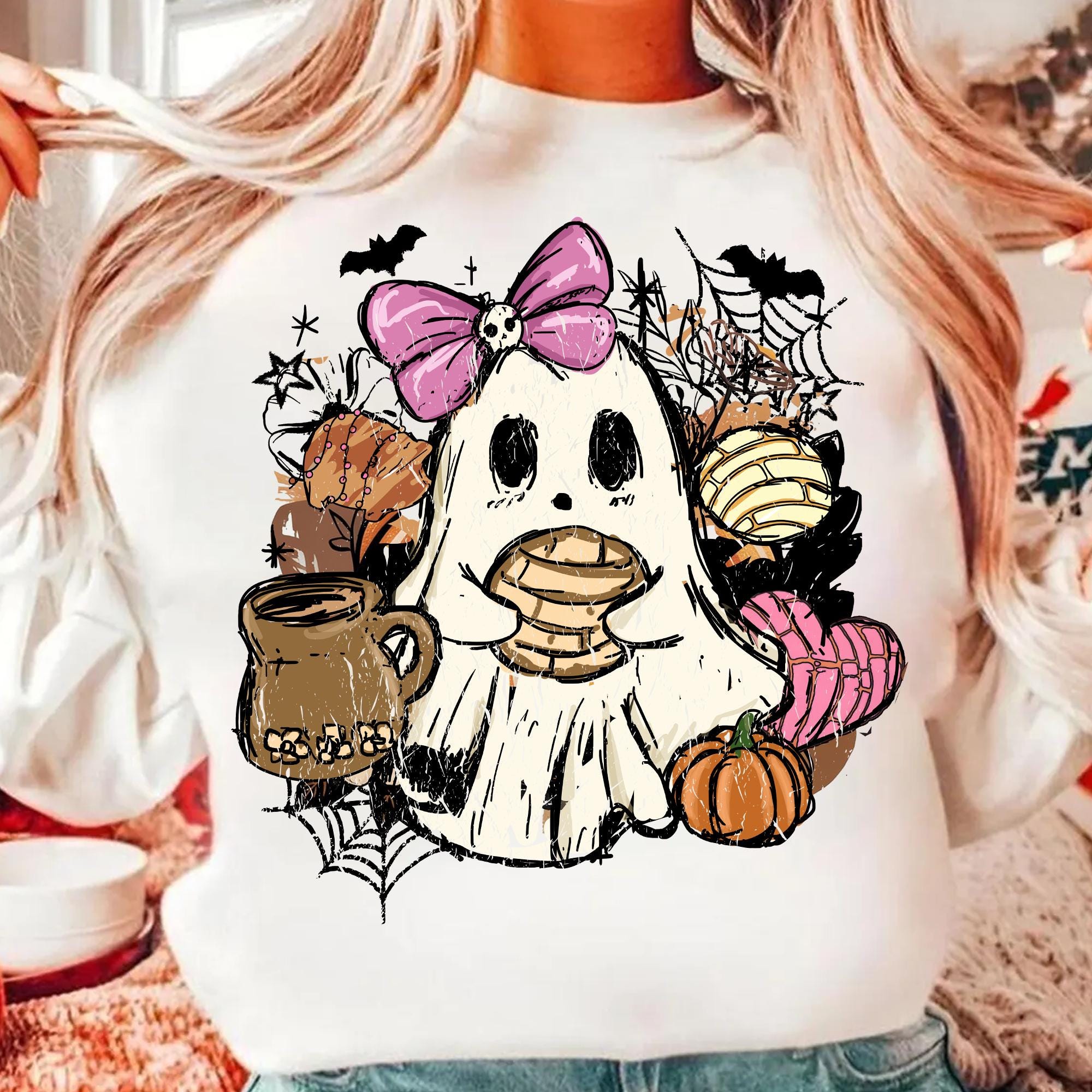 Spooky Mexican Conchas Ghost PNG, Espooky Vibes Halloween, Cute Pan ...