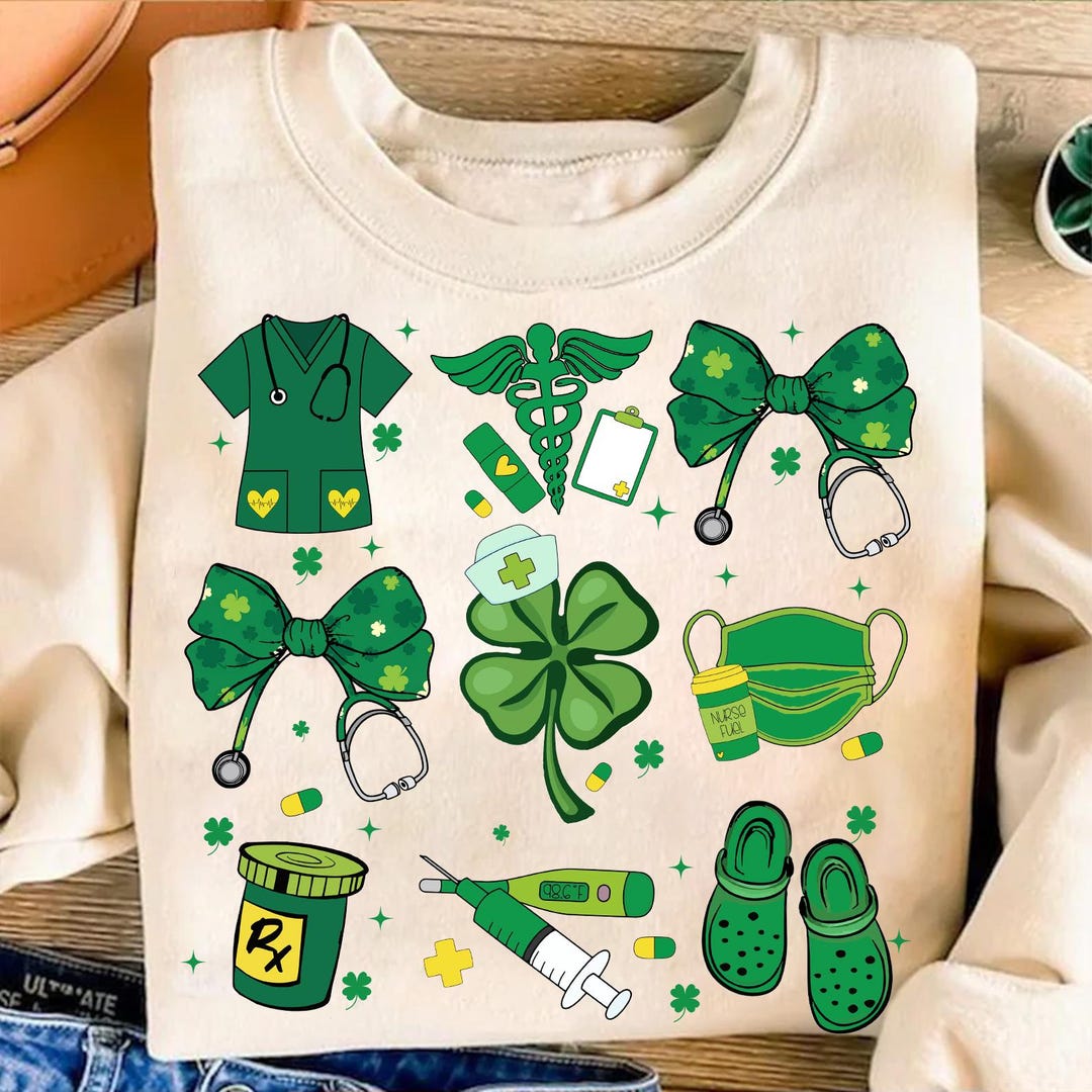 St. Patricks Day Nurse Png, St.patricks Day Nurse Coquette Png, Nurse ...