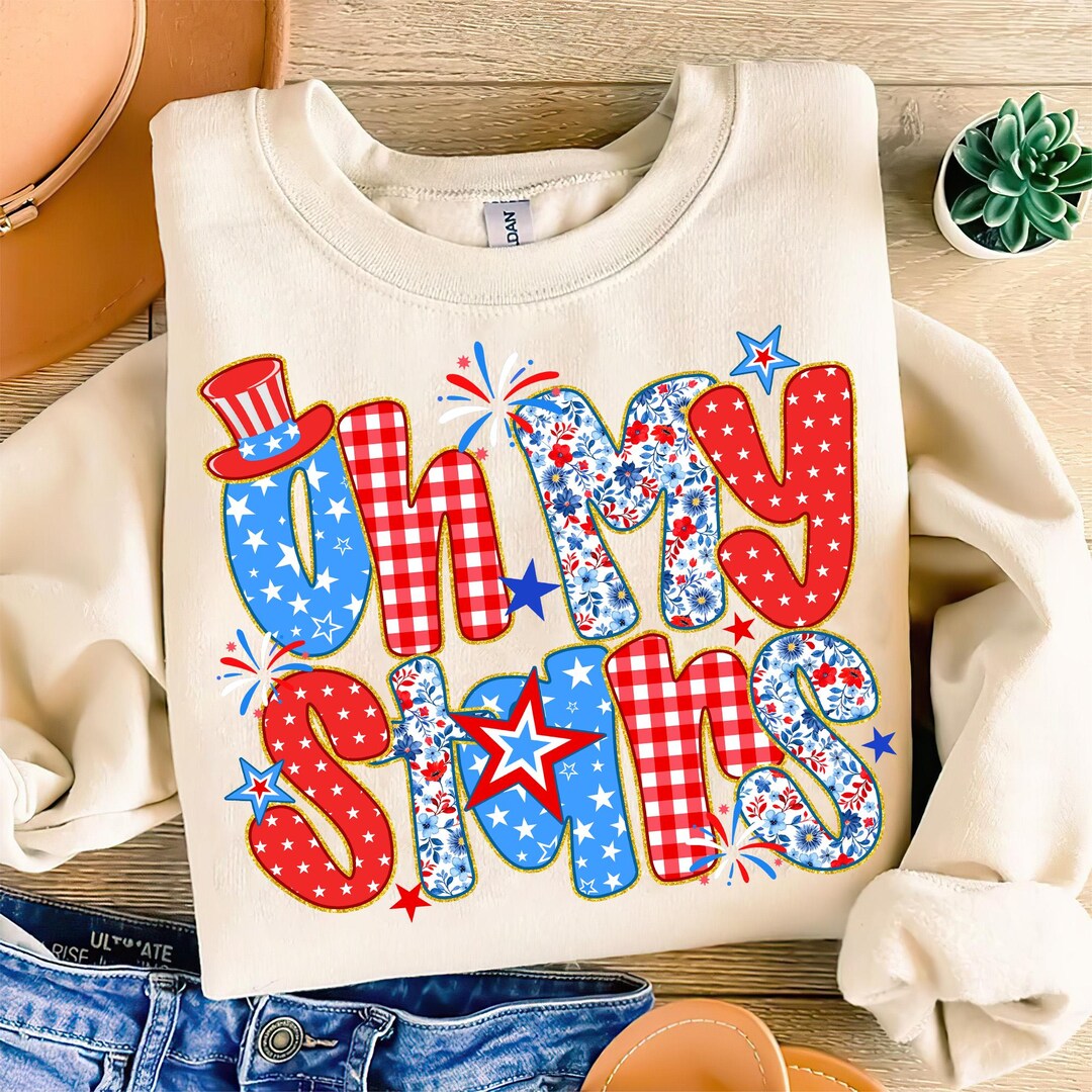 Coquette Floral Oh My Star Glitter Png, America Png, Preppy USA Floral ...