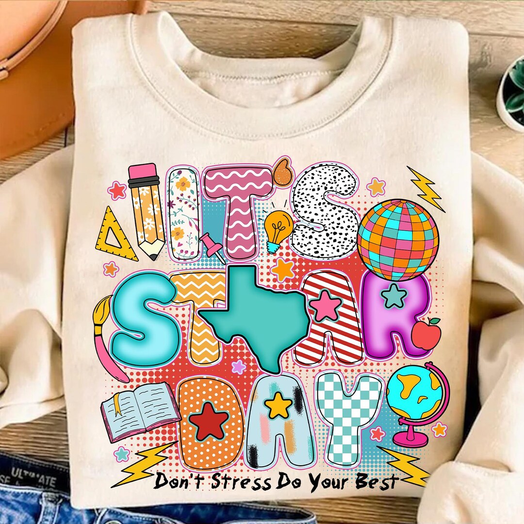 It's Star Day Don't Stress Do Your Best Png, Preppy Test Day Png ...