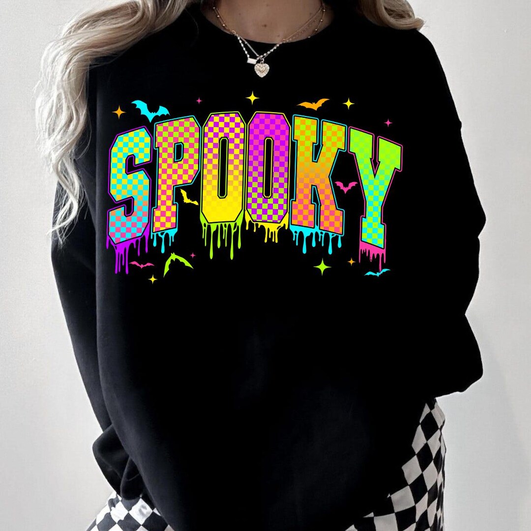 Checkered Halloween Drip Png, Cute Boo Ghost Floral Coquette Png ...