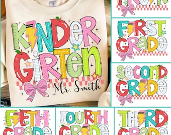 Retro Coquette Back to School Bundle, Kindergarten, First Day of School ...