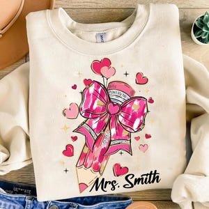 Teacher Valentine Coquette Bow Pencil Png, Glitter Valentine Teacher ...