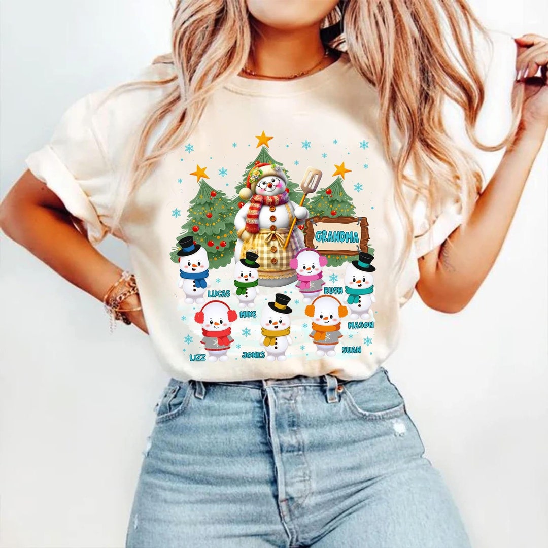 Personalized Grandma Snowman Png, Custom Cozy Snowman Png, Add ...