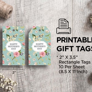 Printable Floral Happy Mother's Day Favor Tags, Tags for Mom for ...
