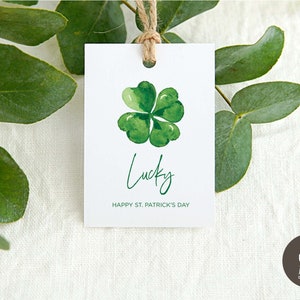 St Patrick's Day Clover Printable Gift Tag, Printable St Patricks Day ...