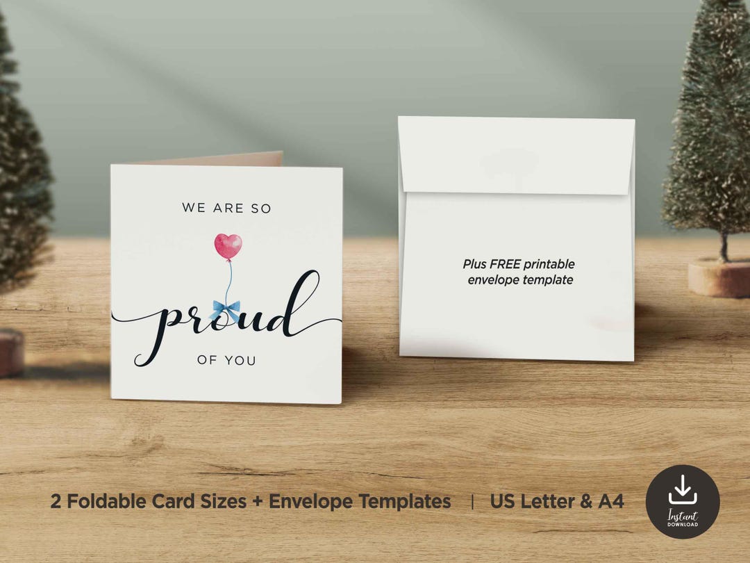 We Are so Proud of You Card, Well Done Card, Congratulations Card, Printable Graduation Card ...