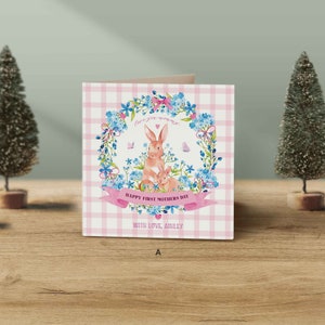 Happy First Mother's Day Card Bunnies Card, Editable Card for Mom, Card for Mom, Card for ...