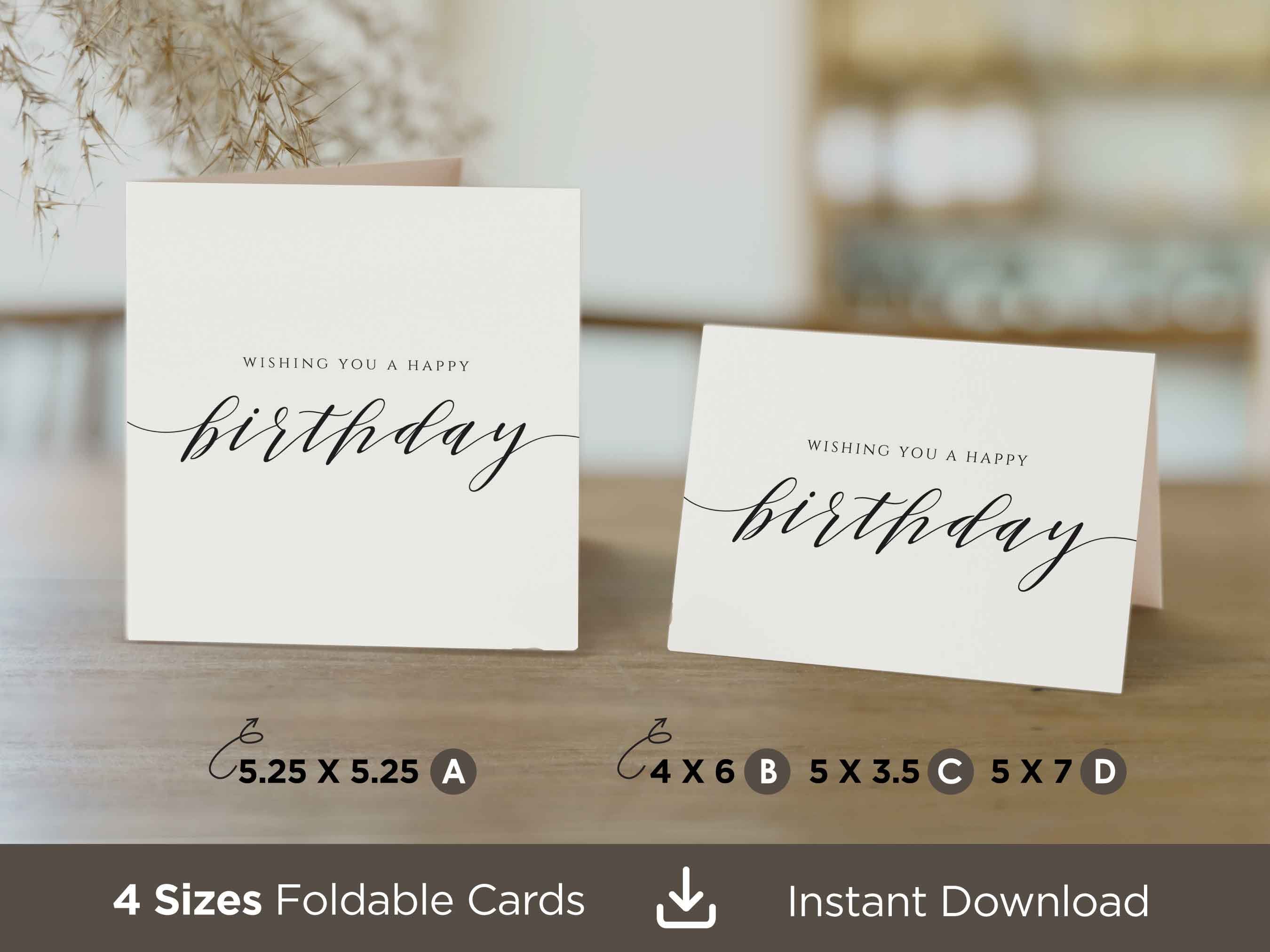 Happy Birthday Cardprintable Minimalist Birthday Cardmodern - Etsy