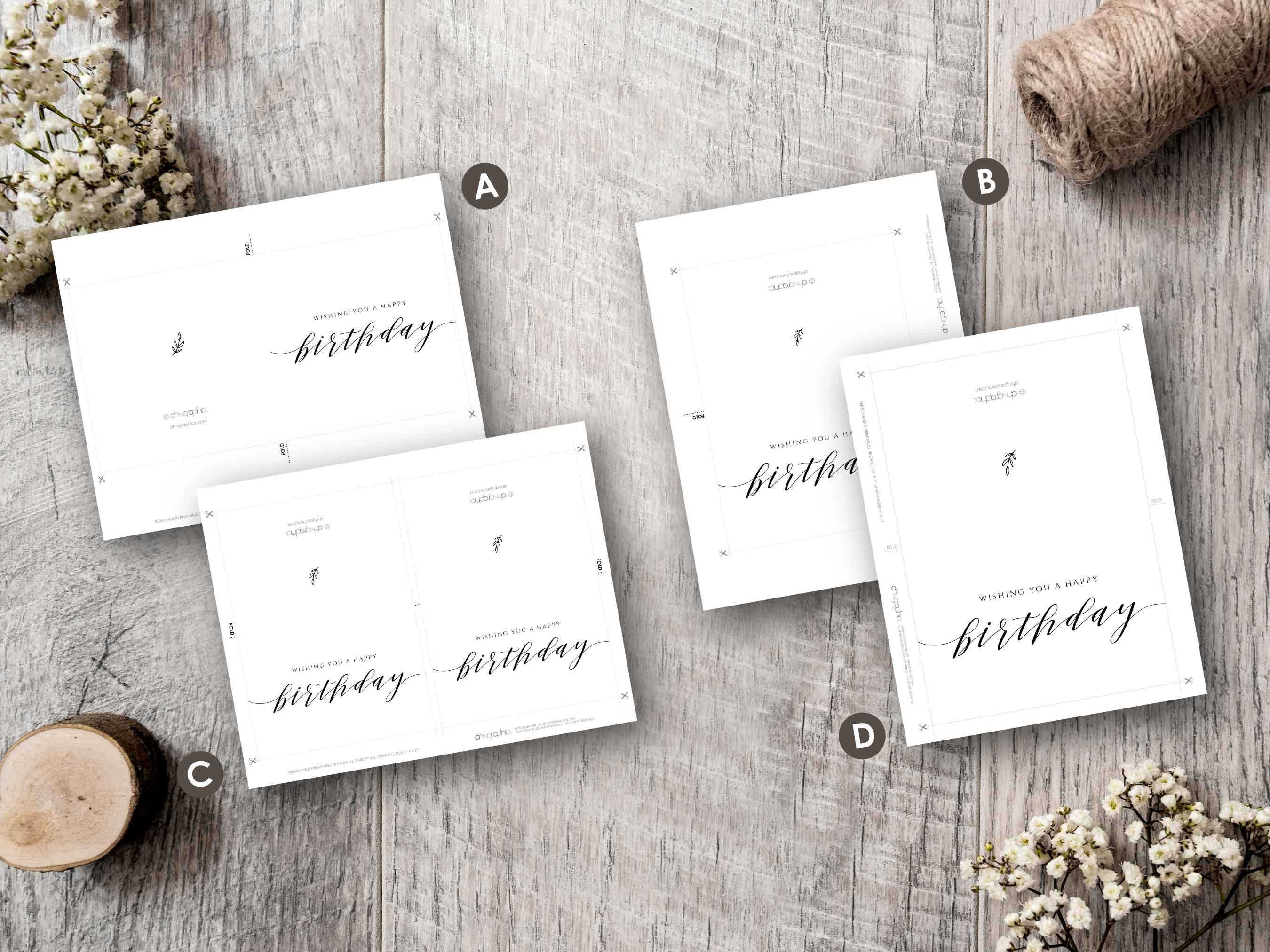 Happy Birthday Cardprintable Minimalist Birthday Cardmodern - Etsy