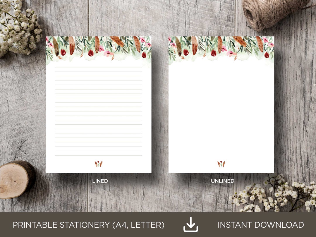 Fall Floral Stationery: Printable Notecards (digital Download) - Etsy