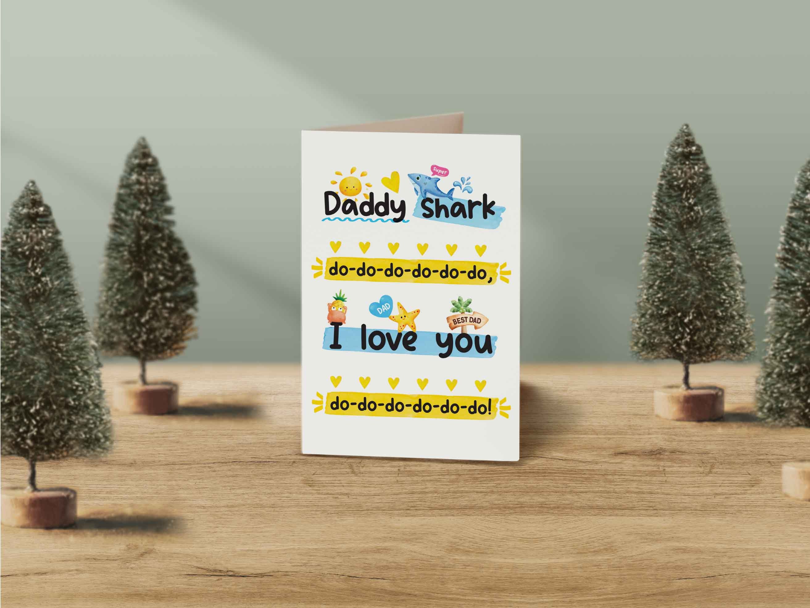 Father's Day Card for Daddy, Printable Father's Shark Card, Funny ...